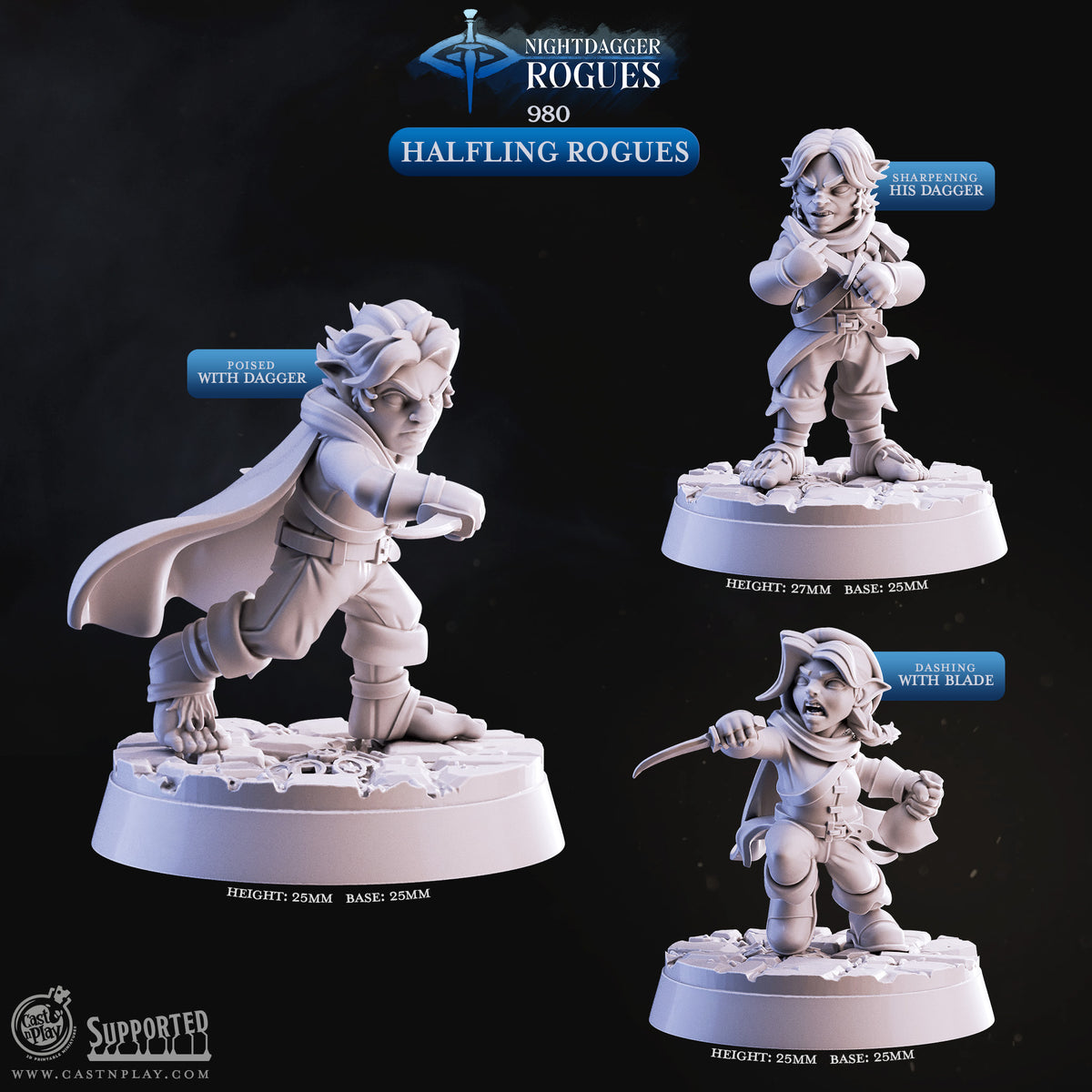 Halfling Rogues, Cast N Play, Nightdagger Rogues – Daedalus Studios