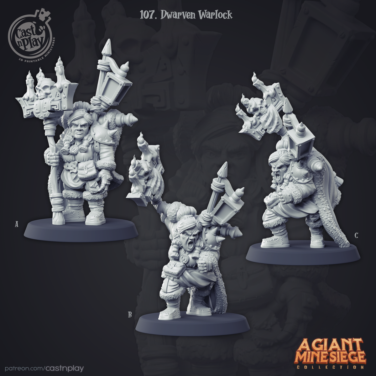 Cast N Play Dwarven Warlock from A Giant Mine Siege – Daedalus Studios