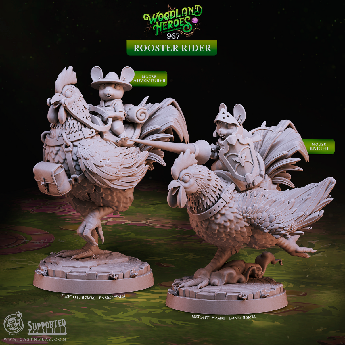 Rooster Rider, Cast N Play, Woodland Heroes – Daedalus Studios