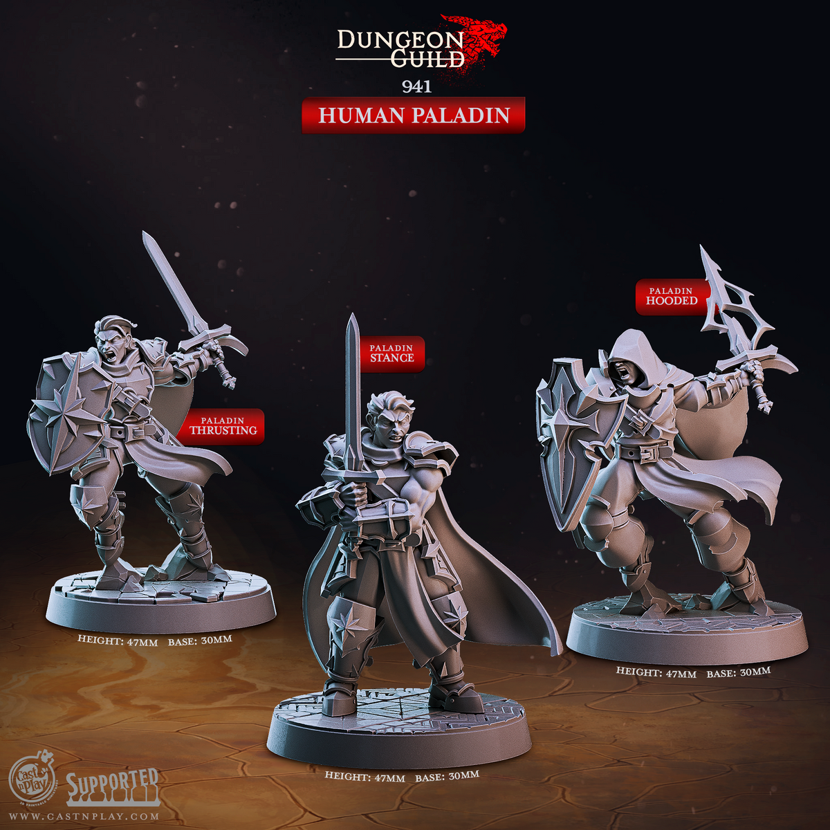 Human Paladin, Cast N Play, Dungeon Guild – Daedalus Studios
