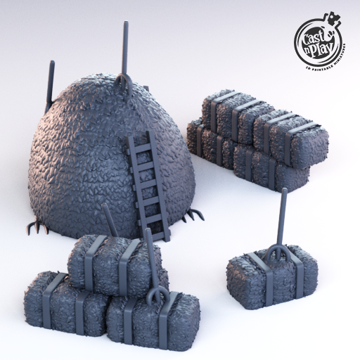 Hay Bales and Haystack, Cast N Play, Terrain – Daedalus Studios