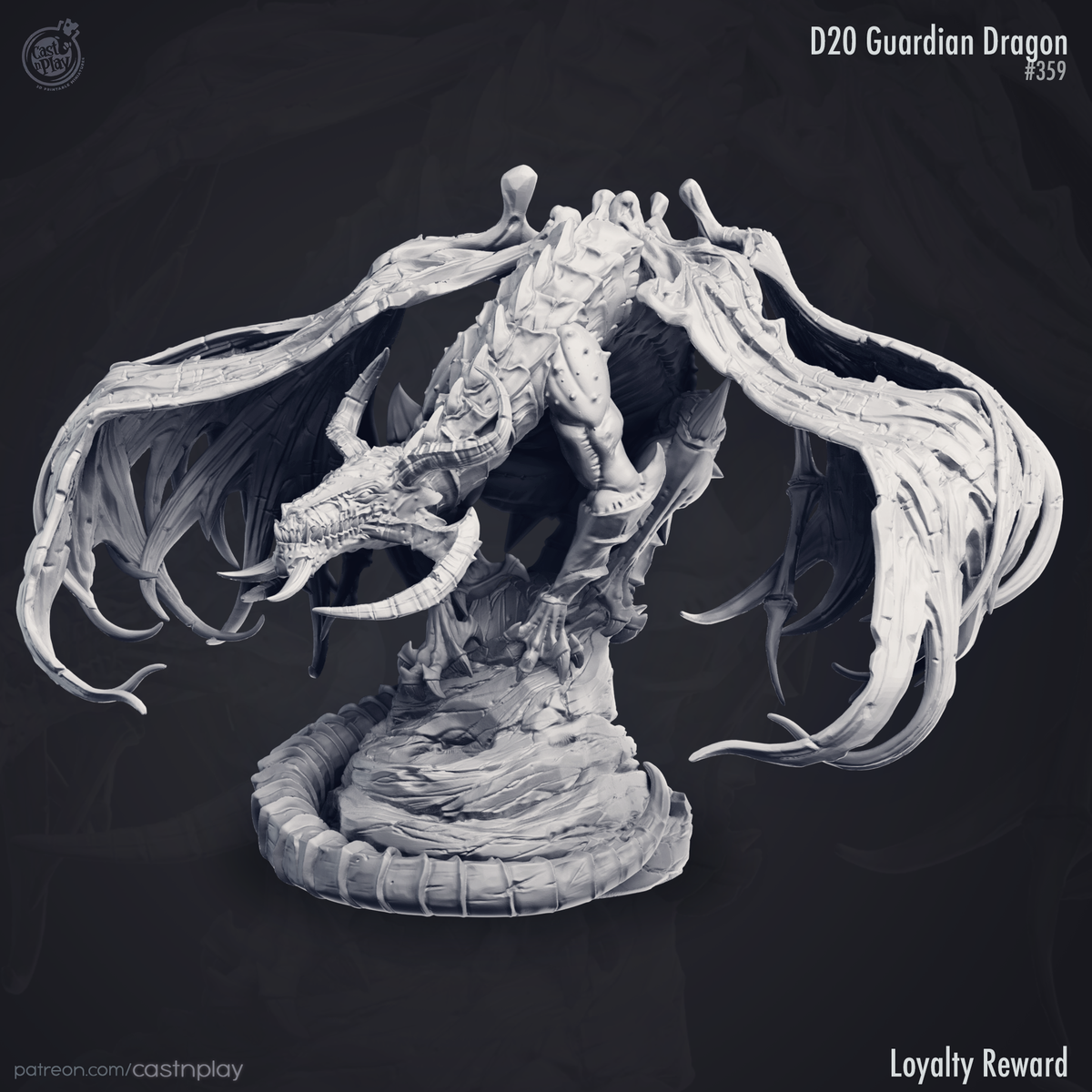 Black Dragon D20 Guardian, Cast N Play – Daedalus Studios