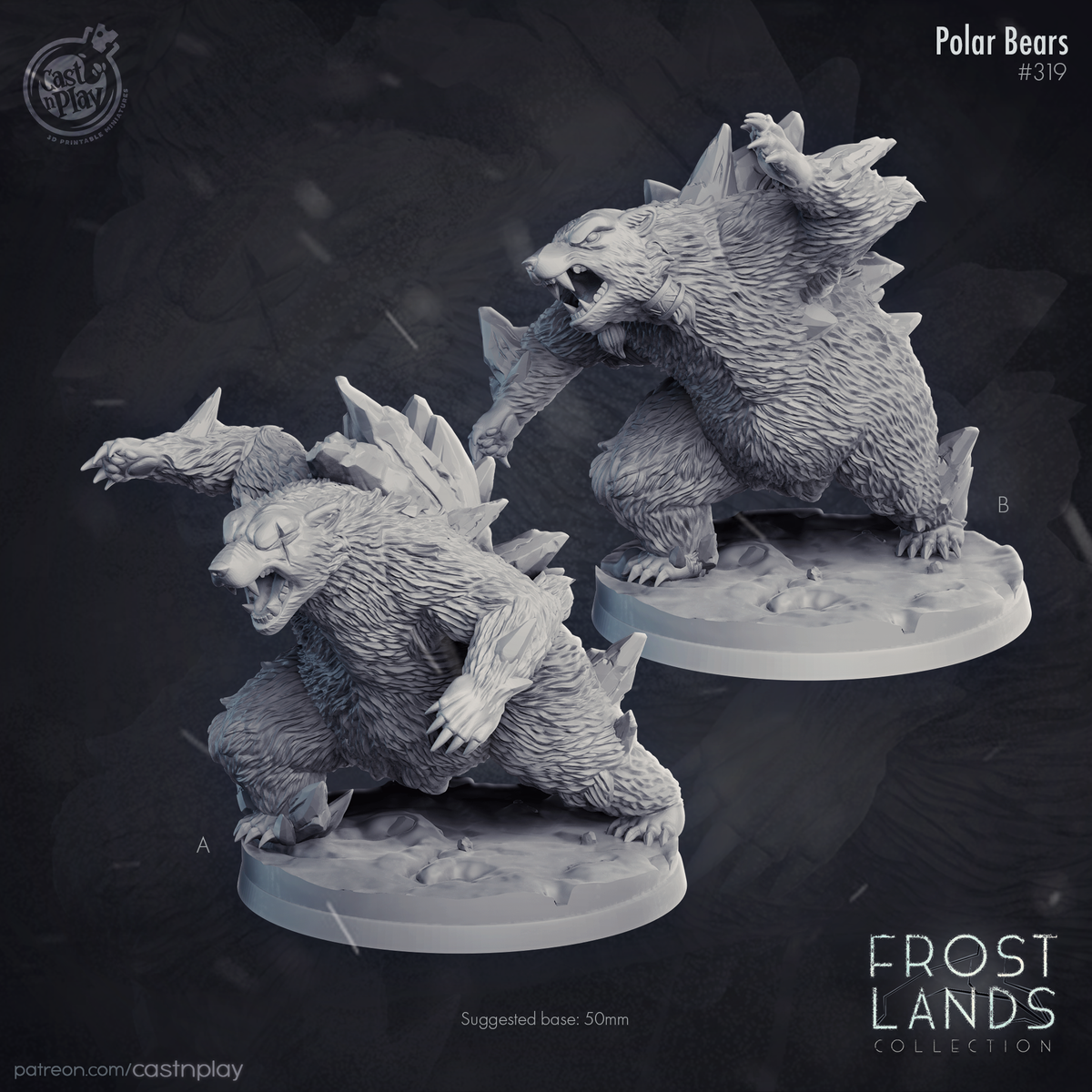 Polar Bears, Cast N Play, Frost Lands Collection – Daedalus Studios